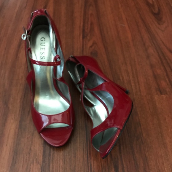 Guess | Shoes | Guess Red Patent Leather Sandals Size 8m | Poshmark
